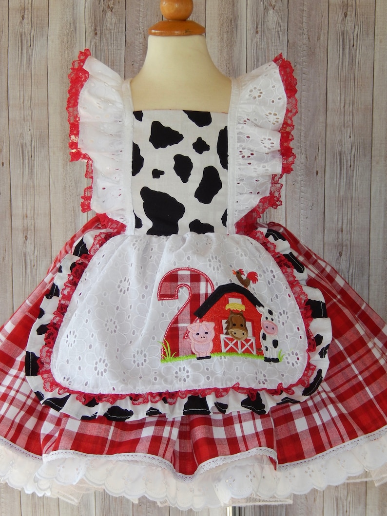 Cow Farm Birthday Dress, Cow Dress, Farm Birthday Dress, Farm Animal ...