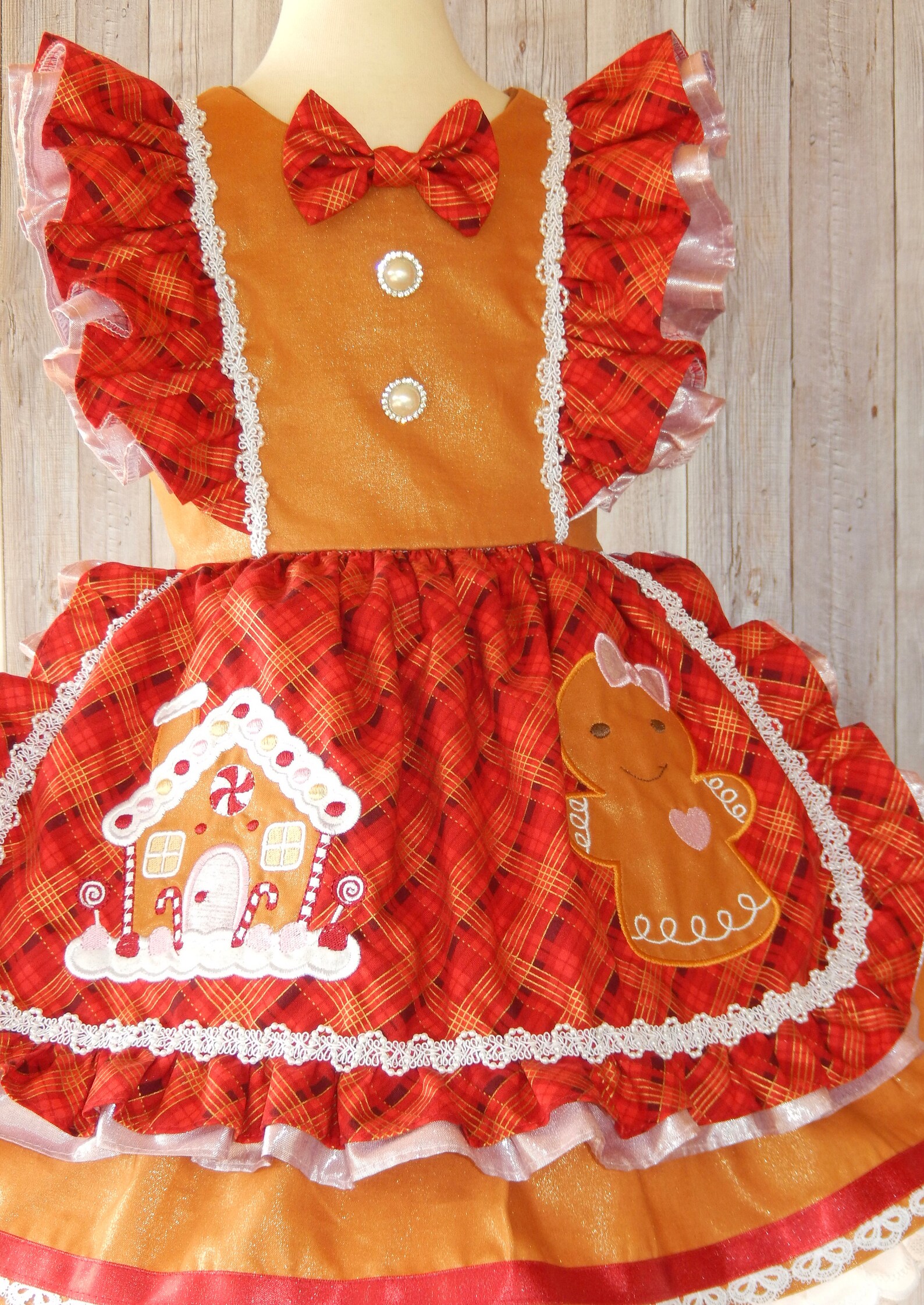 Gingerbread Dress Christmas Gingerbread Dress Girl Christmas - Etsy