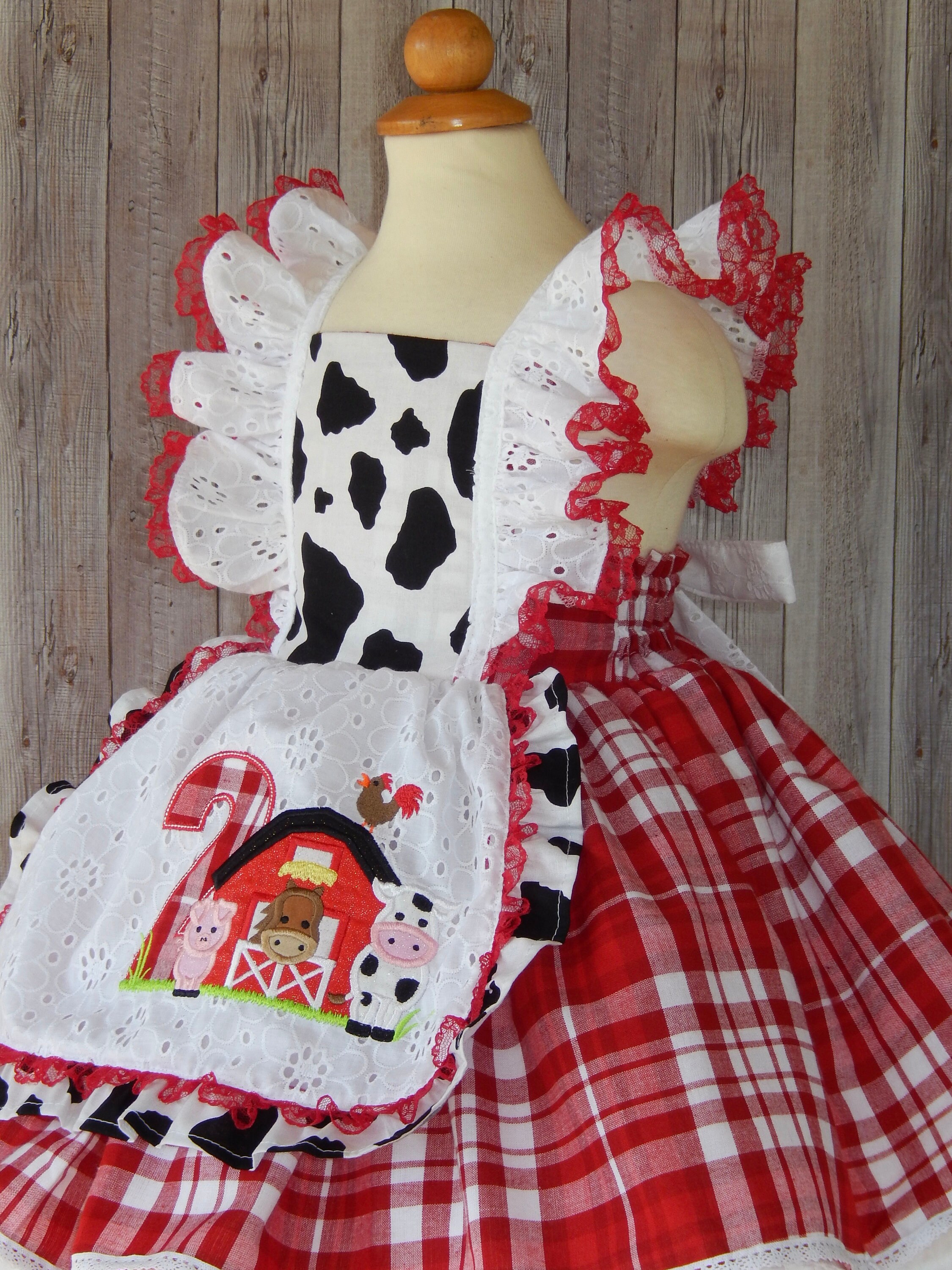 Cow Farm Birthday Dress, Cow Dress, Farm Birthday Dress, Farm Animal ...