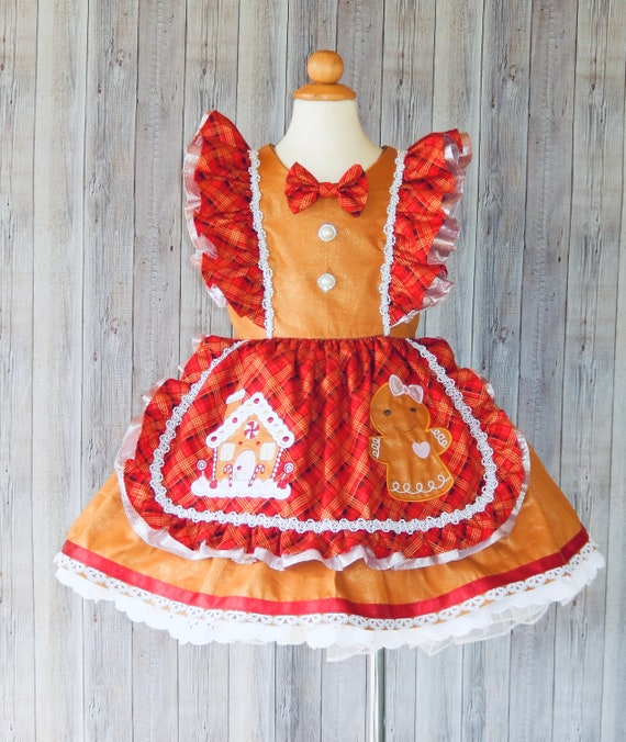 Gingerbread Dress Christmas Gingerbread Dress Girl Christmas - Etsy