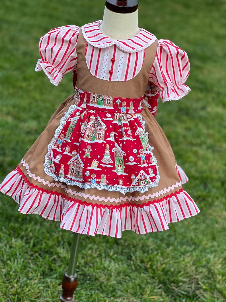 Gingerbread Dress, Christmas Gingerbread Dress, Girl Christmas Dress ...