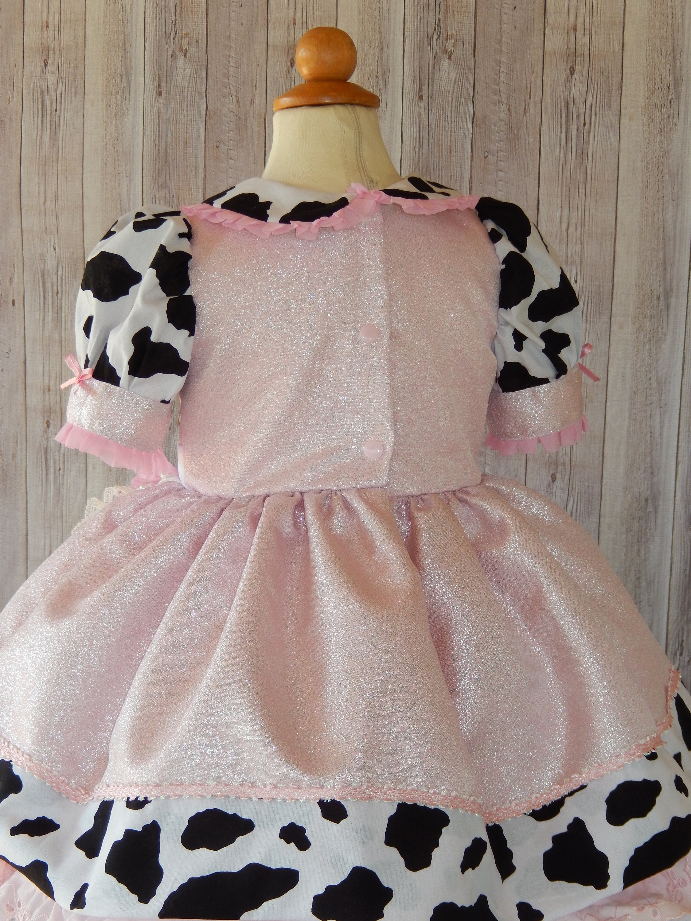 Cow Farm Dress Cow Pink Dress Cow Party Dress - Etsy
