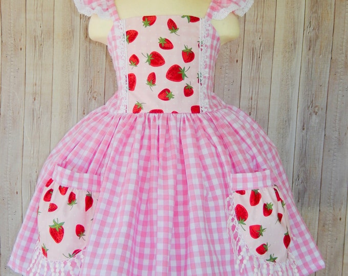 Strawberry Dress Strawberry Birthday Party Dress Strawberry - Etsy