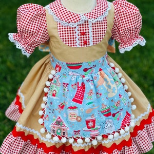 Gingerbread Dress, Christmas Gingerbread Dress, Girl Christmas Dress ...