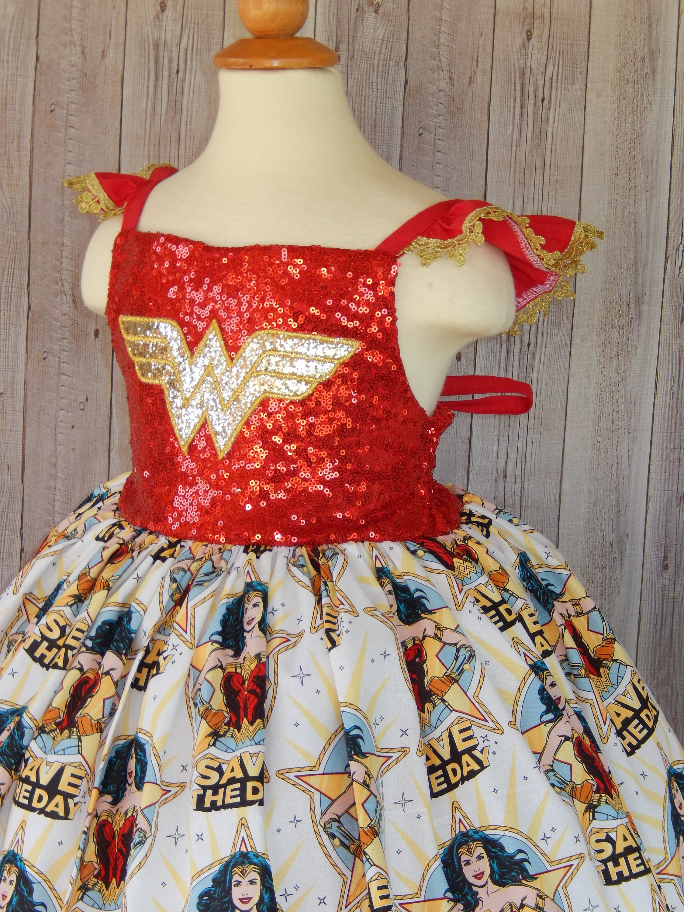 Wonder Women Dress Girls Wonder Women Dress Comics Dress - Etsy