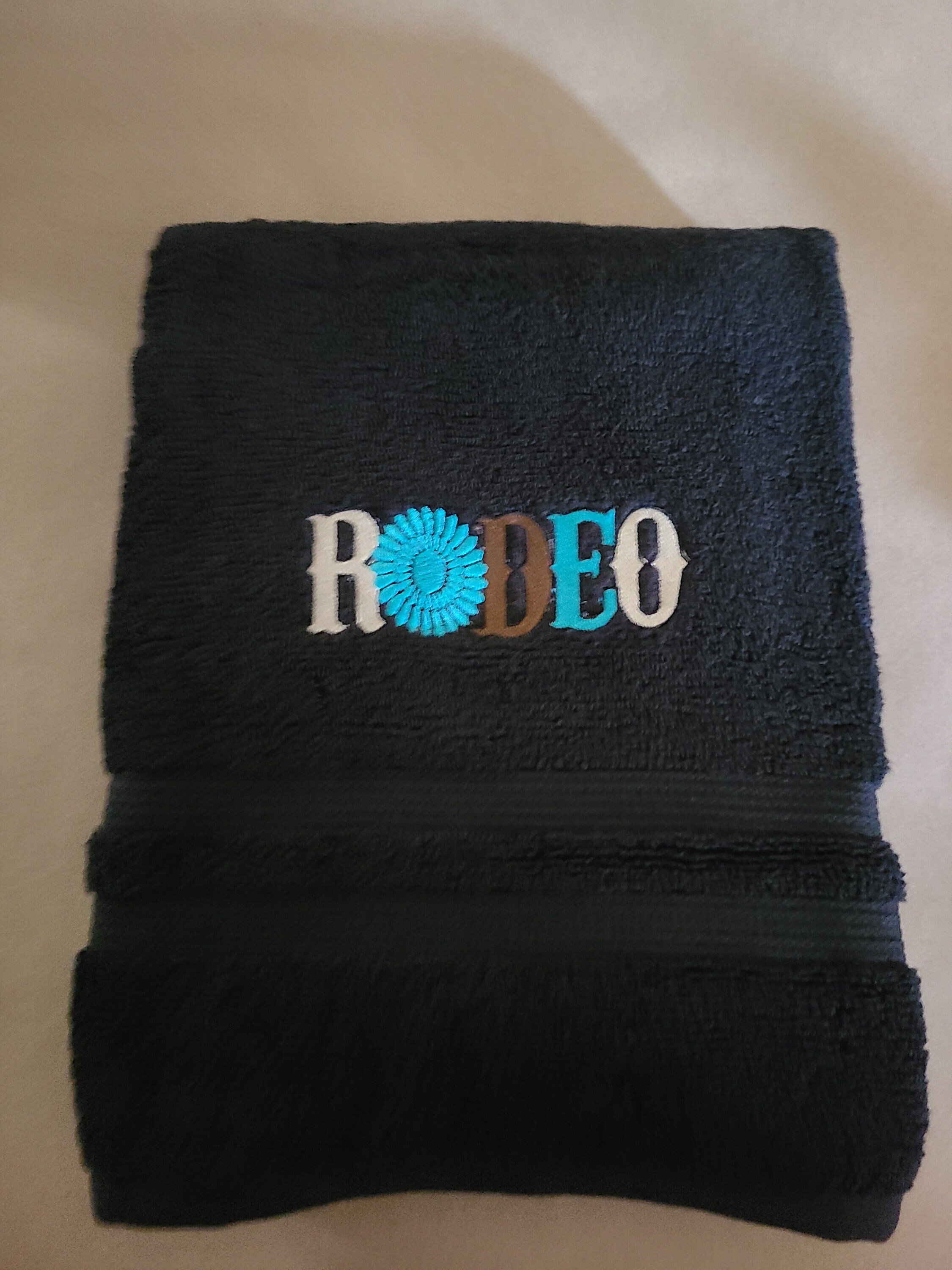 Embroidered Bath Towel Set. "turquoise Rodeo" - Etsy