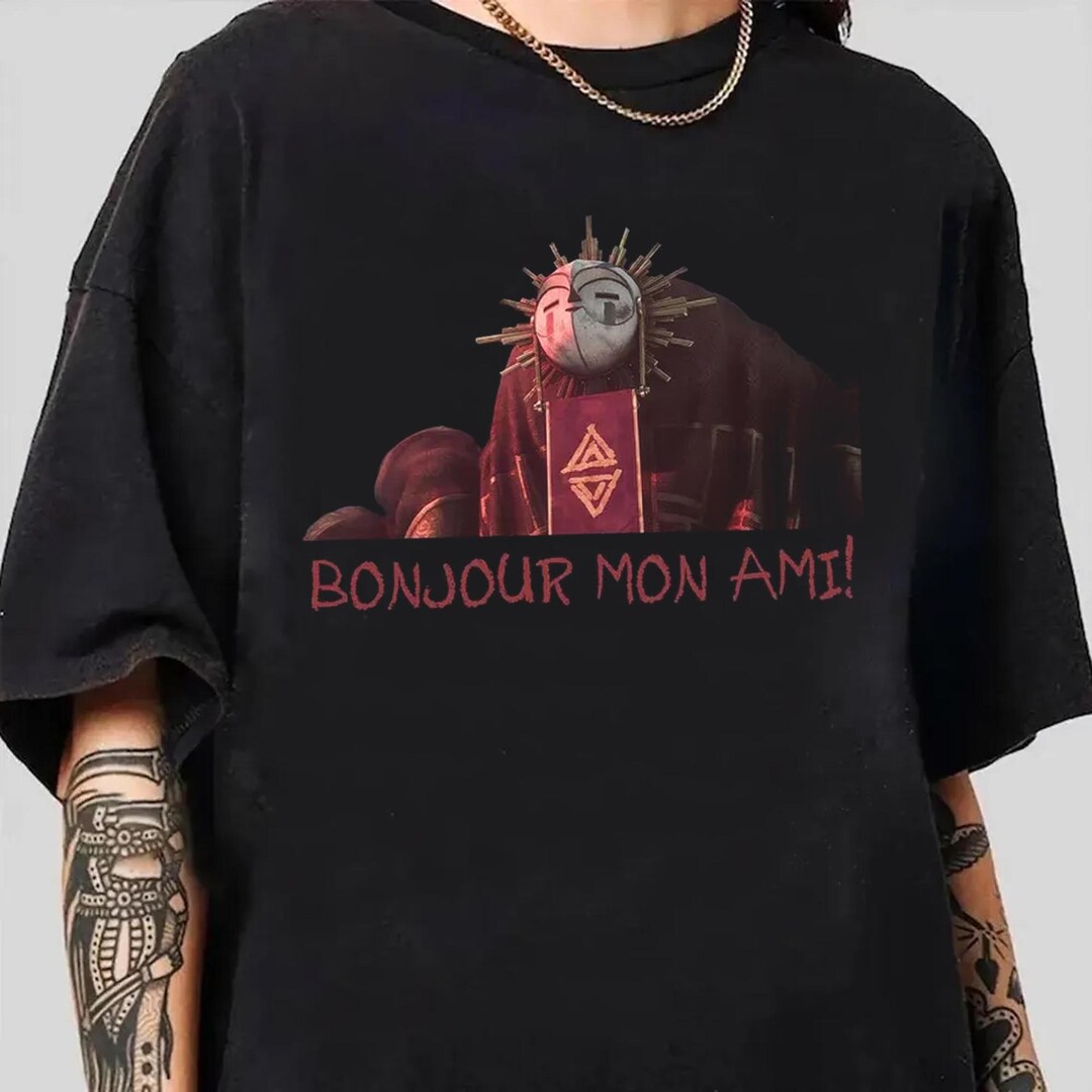 Bonjour Mon Ami Esquire Shirt, Expedition 33 Tee, RPG Gamer Shirt, Dark ...