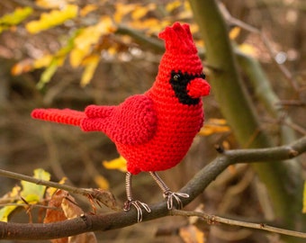 Crochet Red Cardinal Ornament, Amigurumi Bird Pattern , Toys Crochet ...