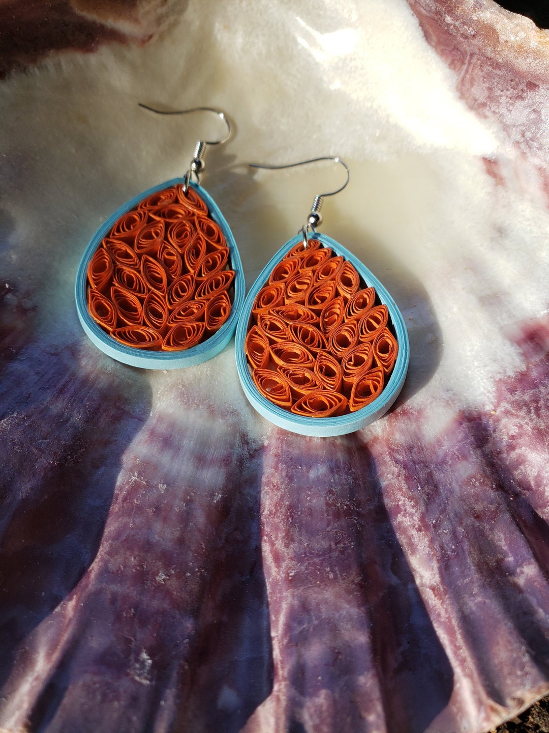 Tear Drop Burst Quilled Earrings - Etsy