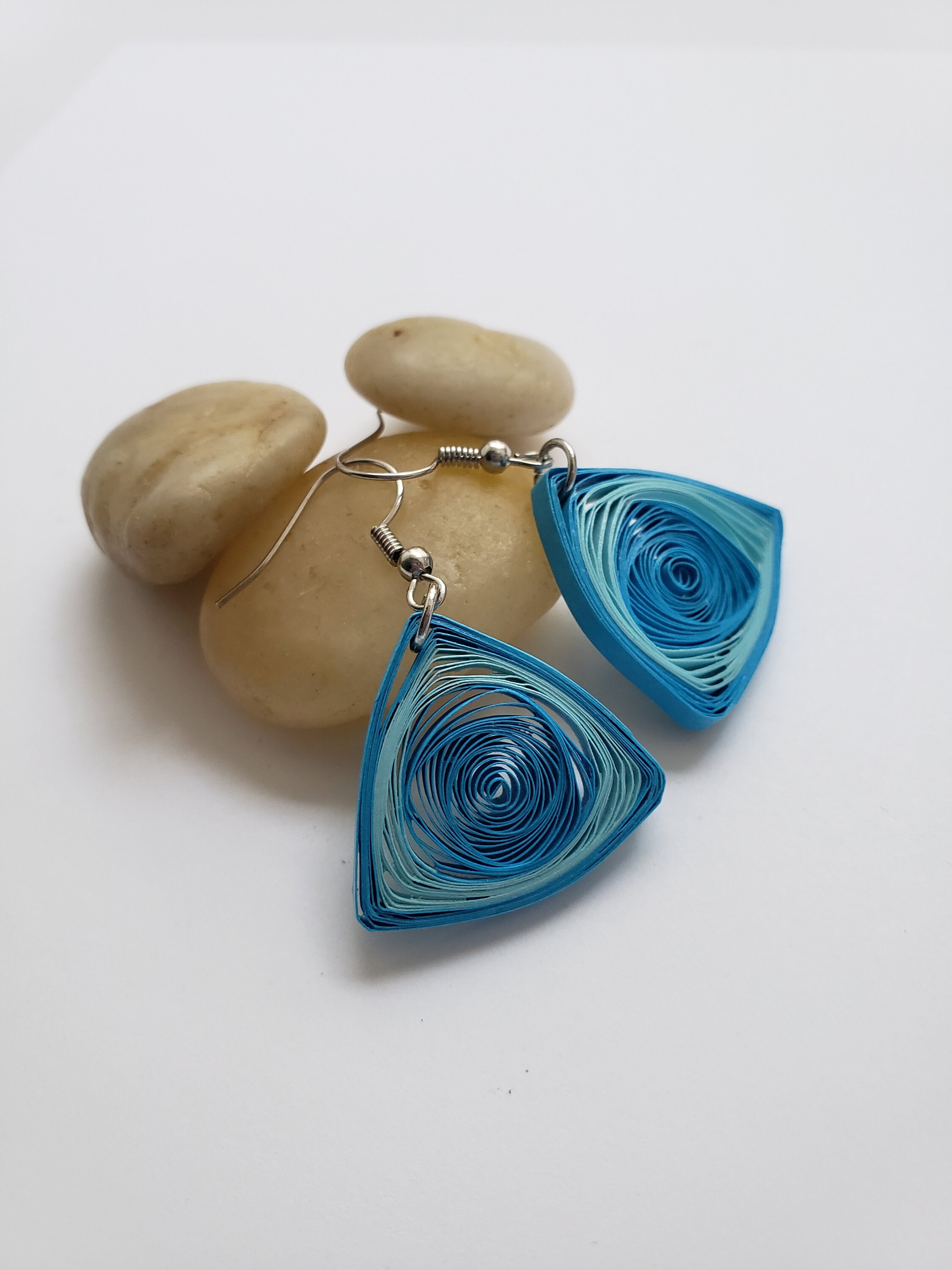Vortex Burst Quilled Earrings Blue and Light Blue - Etsy