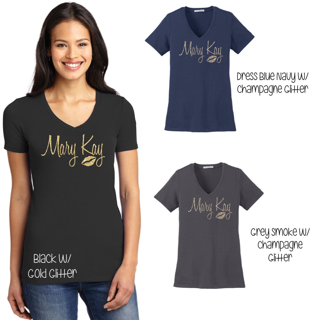 Glitter Mary Kay Ladies V-neck Tee, Mary Kay V-neck, Mary Kay Shirt ...