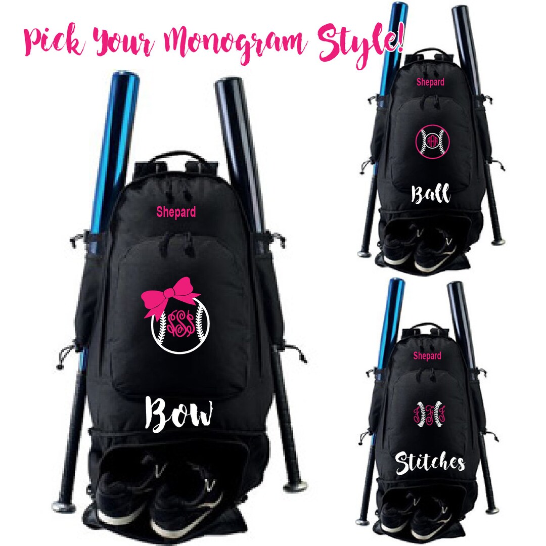 Embroidered Monogram Bat Bag, Baseball Bag, Softball Bag, Baseball Gift ...