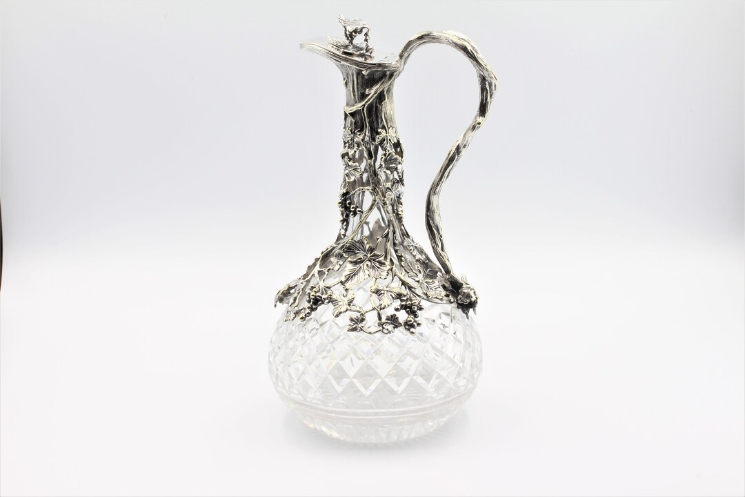 Magnificent Antique Cut Bulbous Glass Claret Jug With Ewer - Etsy