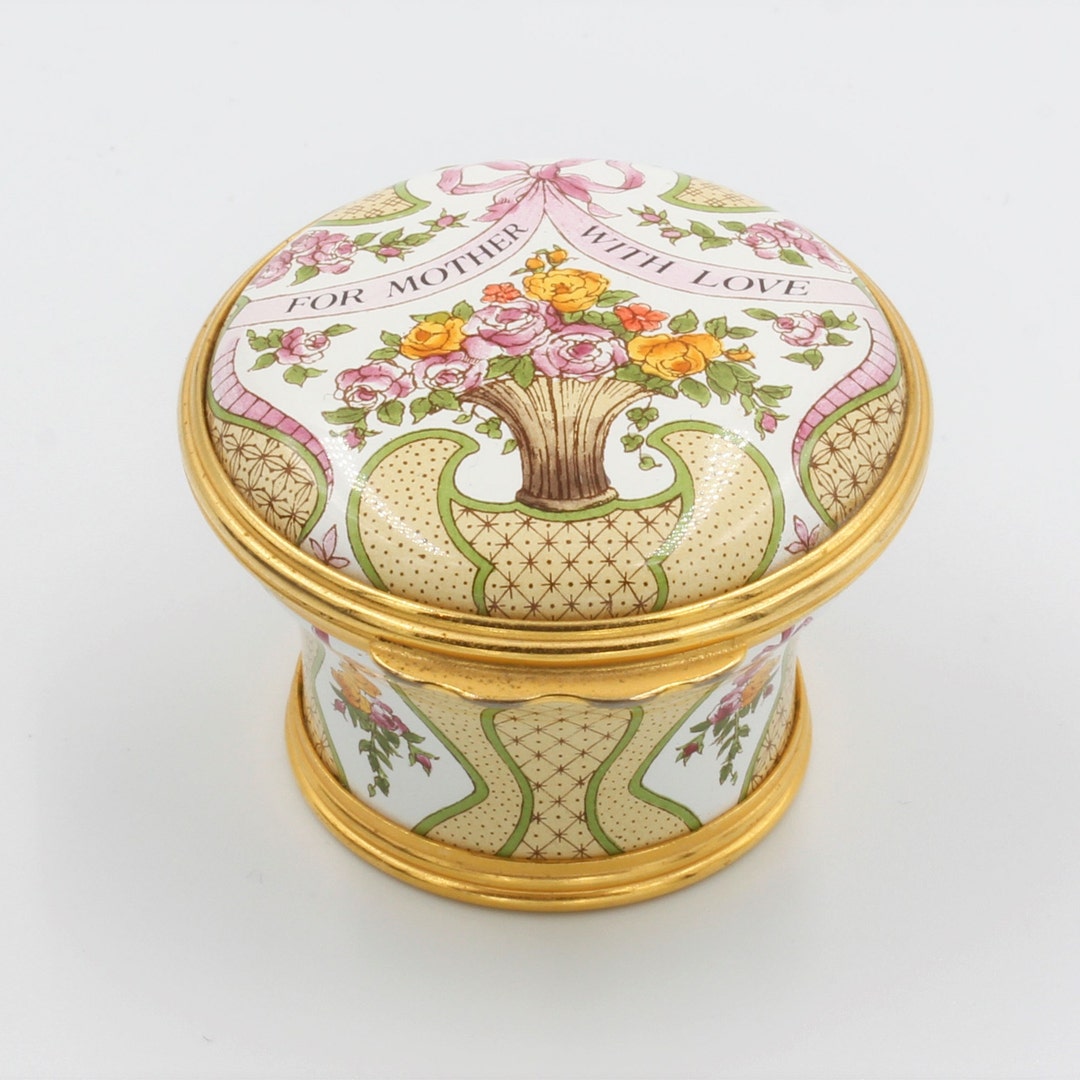 Vintage Halcyon Days Enamel Trinket Box "for Mother With Love" 1995 ...