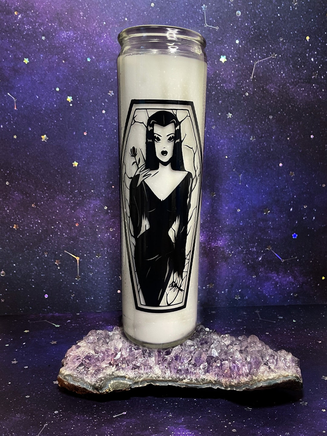 MRS. ADDAMS Prayer Candle – 7 Day Glass Candle - Etsy