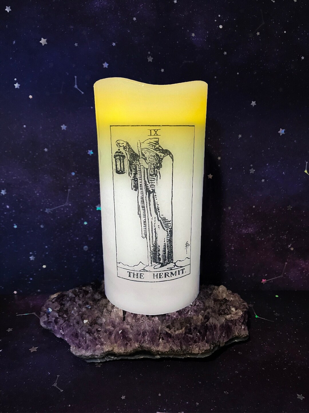 LED the Hermit Virgo Tarot Pillar Candle - Etsy