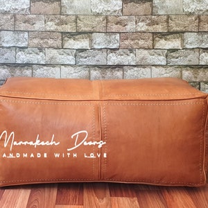 Rectangular Leather Pouf, Rectangular Ottoman in Premium Leather ...