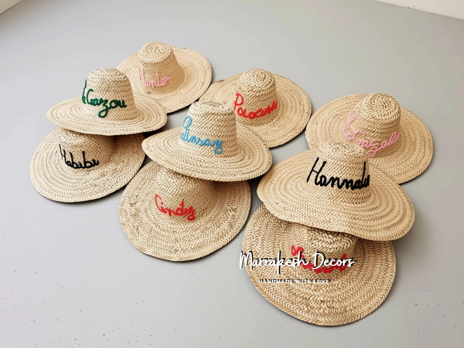 Personalized Straw Hats, Bachelorette Party Hats, Customized Straw Hats ...