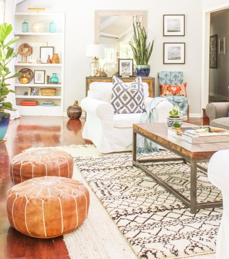 TWO Handmade Moroccan Leather Pouf - Culture and Comfort in One Piece ...
