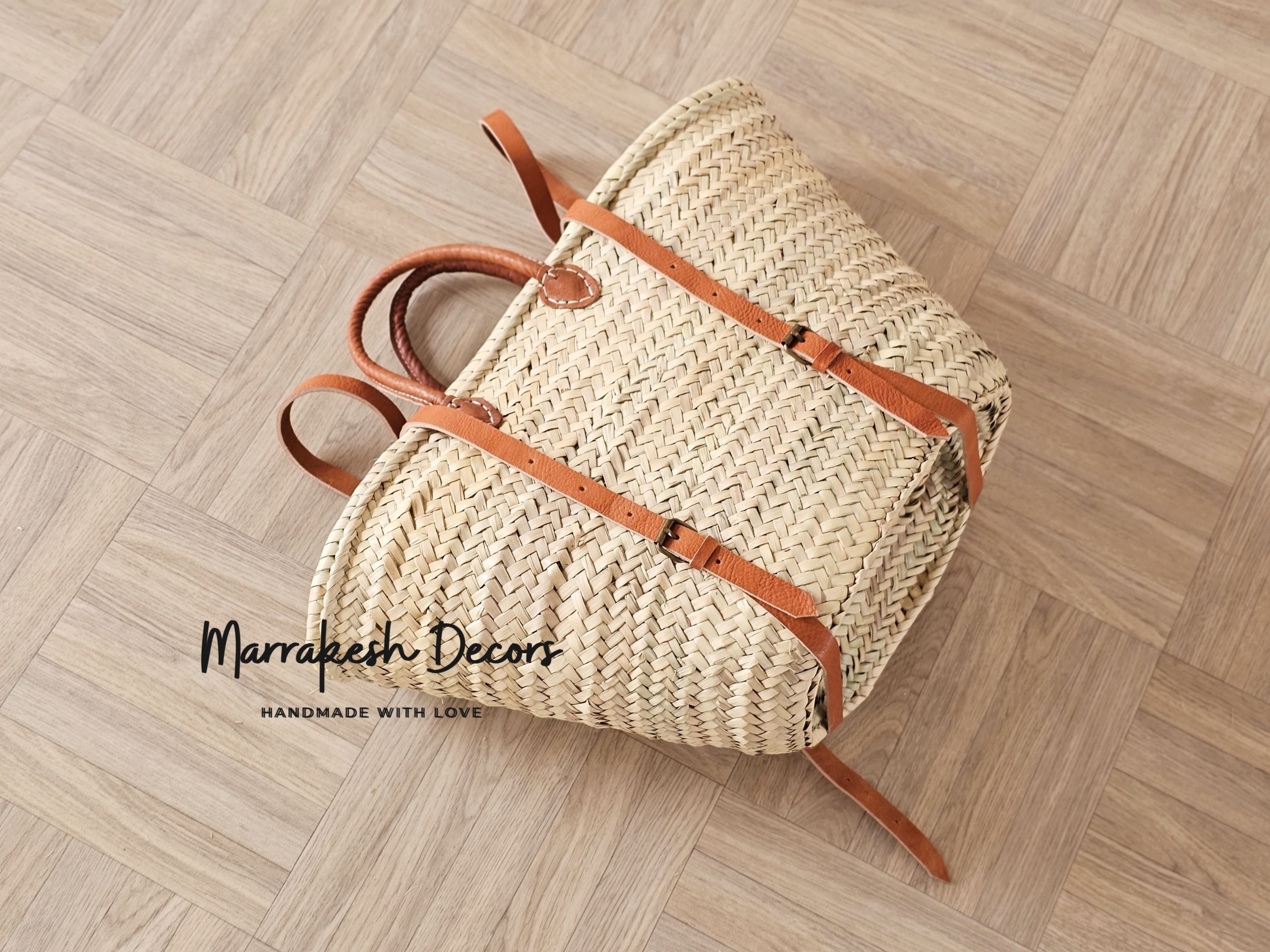 Straw Beach Bag With Leather Straps - Straw Backpack - Hipster Backpack ...
