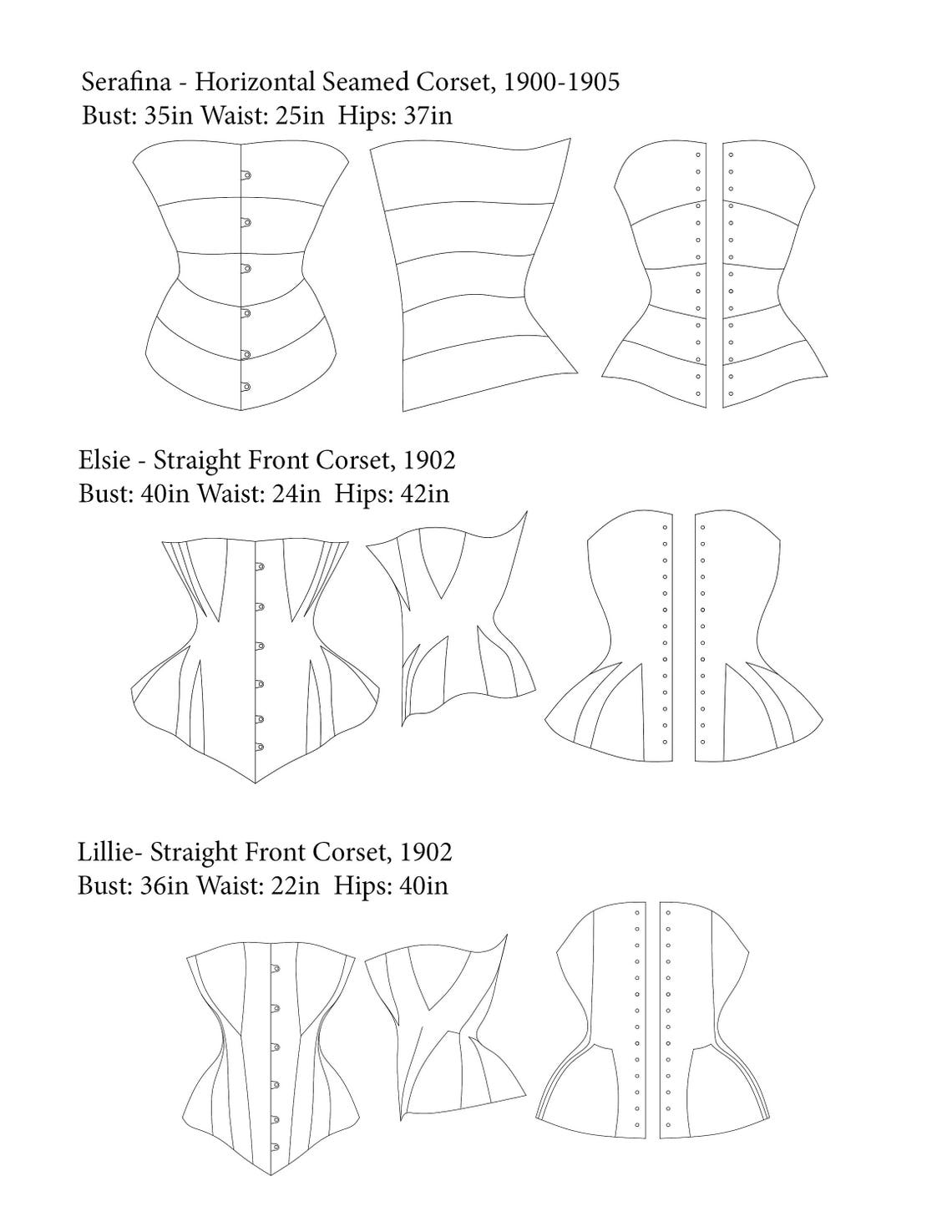 9 Unique Edwardian Corset Patterns 1900-1910 Digital E Pattern ...