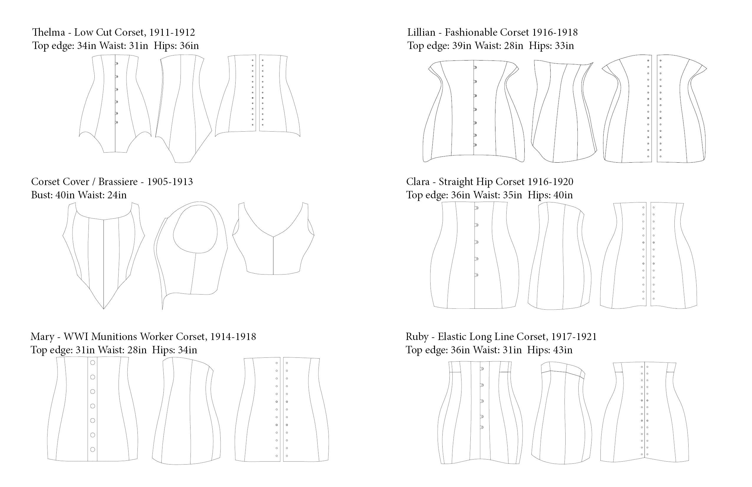 19 Unique Edwardian, Teens WW1 Corset Patterns From 1900-1920 Digital E ...