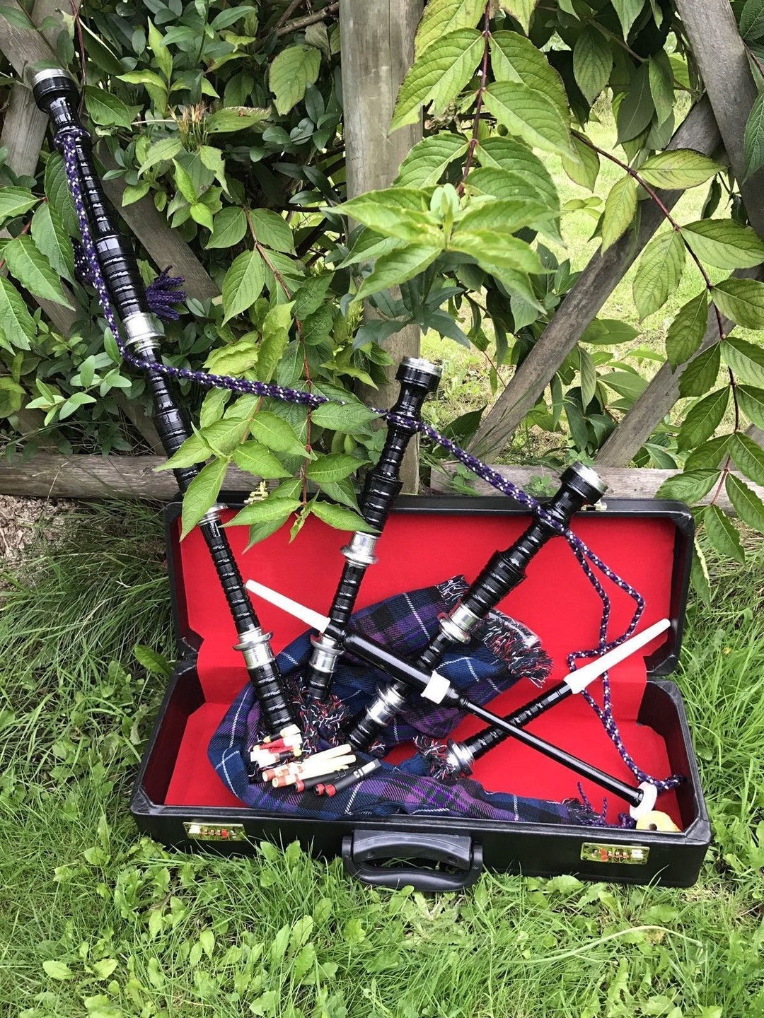 Great Highland Bagpipes Silver Amounts/scottish Bagpipe With Hard Case ...