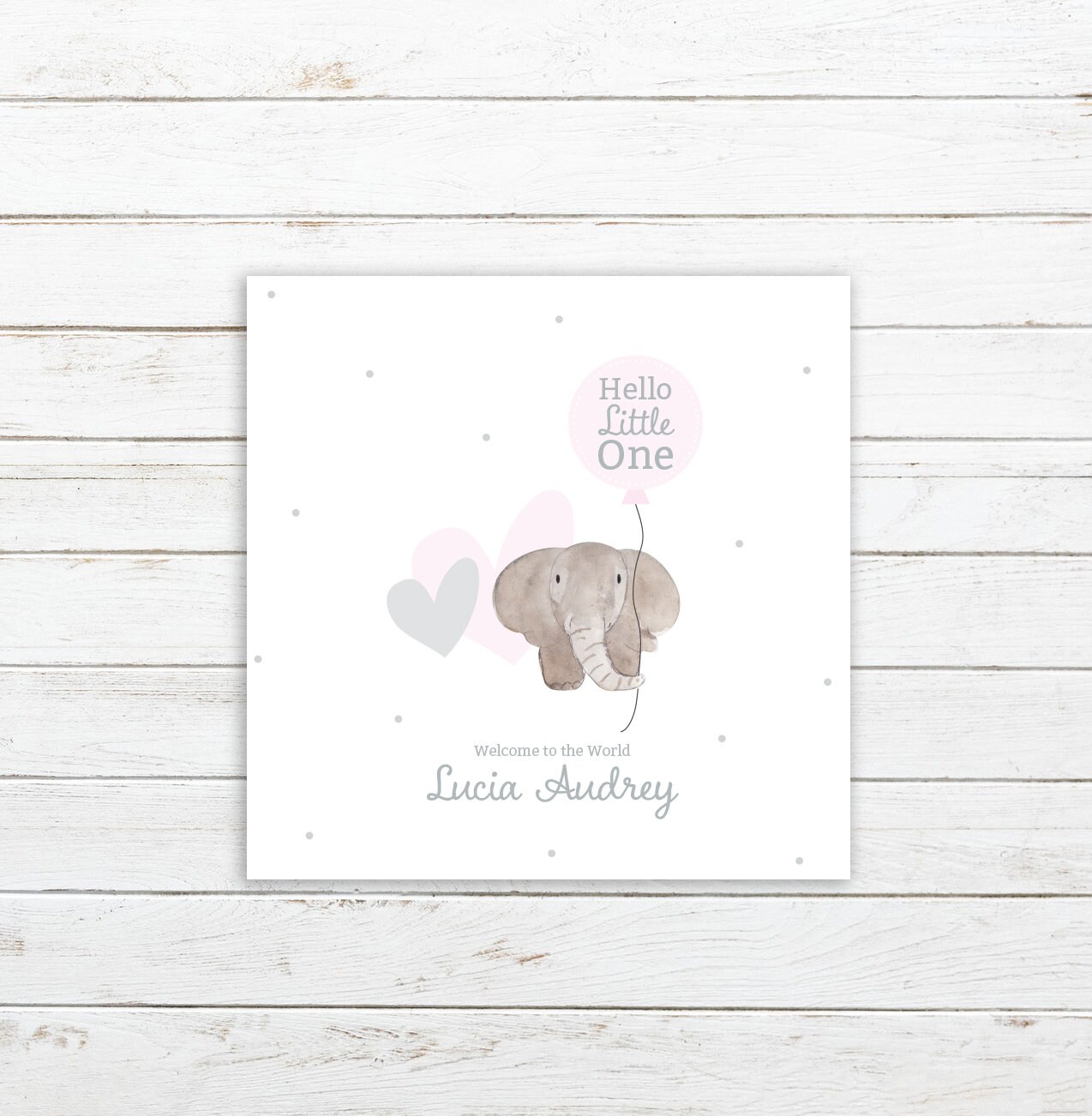 Hello Little One New Baby Girl Card Baby Card Watercolour - Etsy