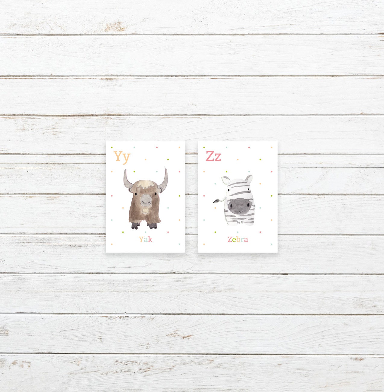 Alphabet Cards 26 A6 Watercolour Alphabet Cards - Etsy