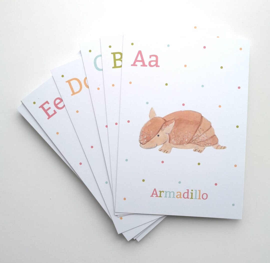 Alphabet Cards 26 A6 Watercolour Alphabet Cards - Etsy