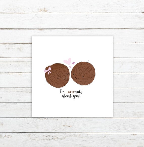 I'm Coconuts about you Anniversary greeting card | Etsy