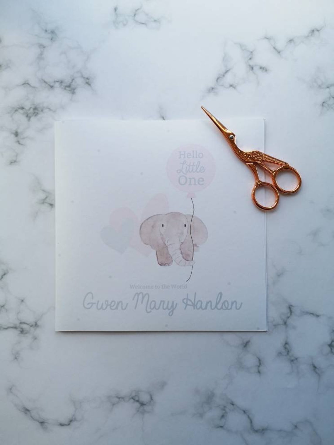 Hello Little One New Baby Girl Card Baby Card Watercolour - Etsy