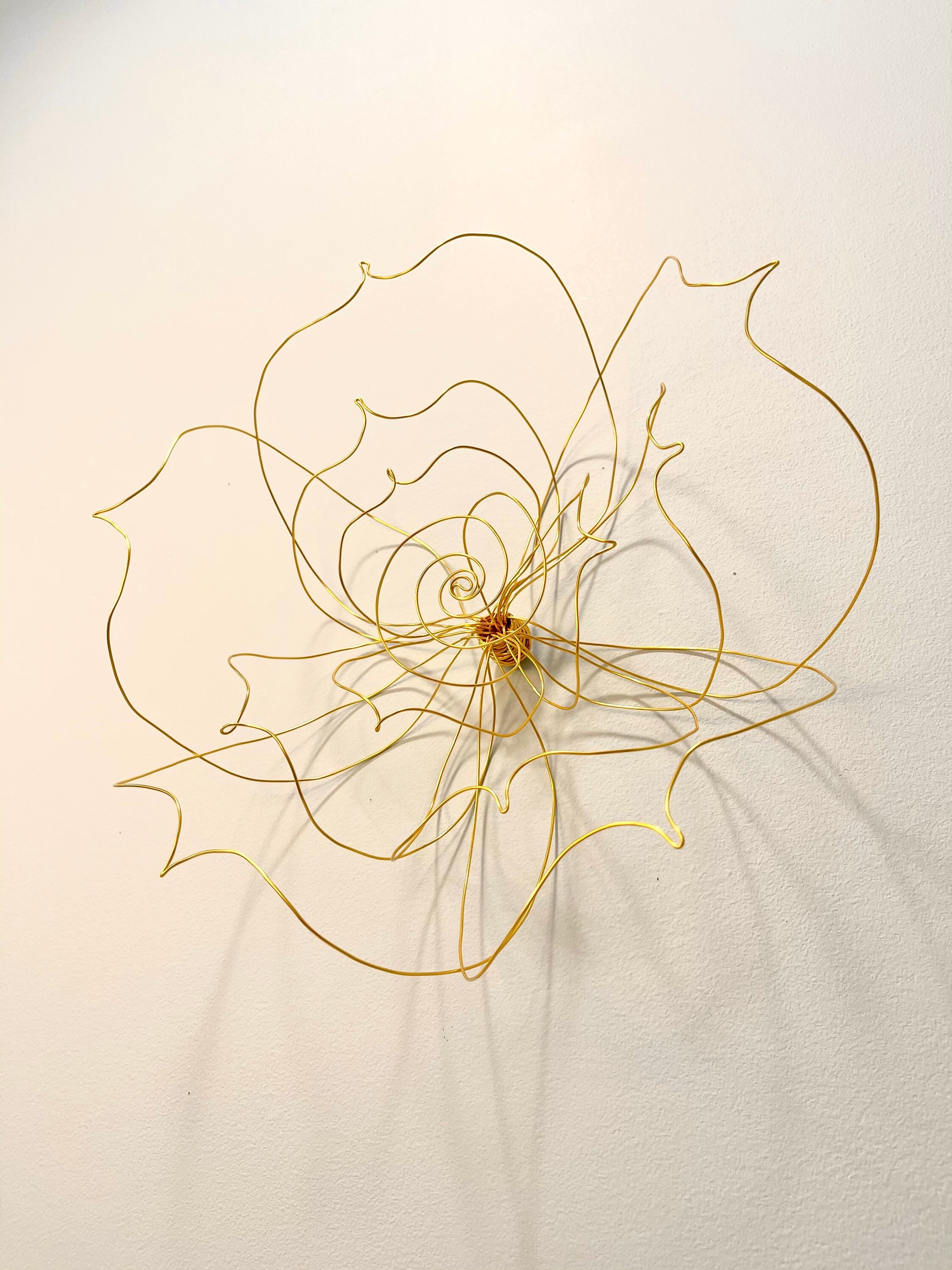 Home Decor, Wall Decor, Wall Hanging, Rose, Wire Art, Wire Flower, Gold ...