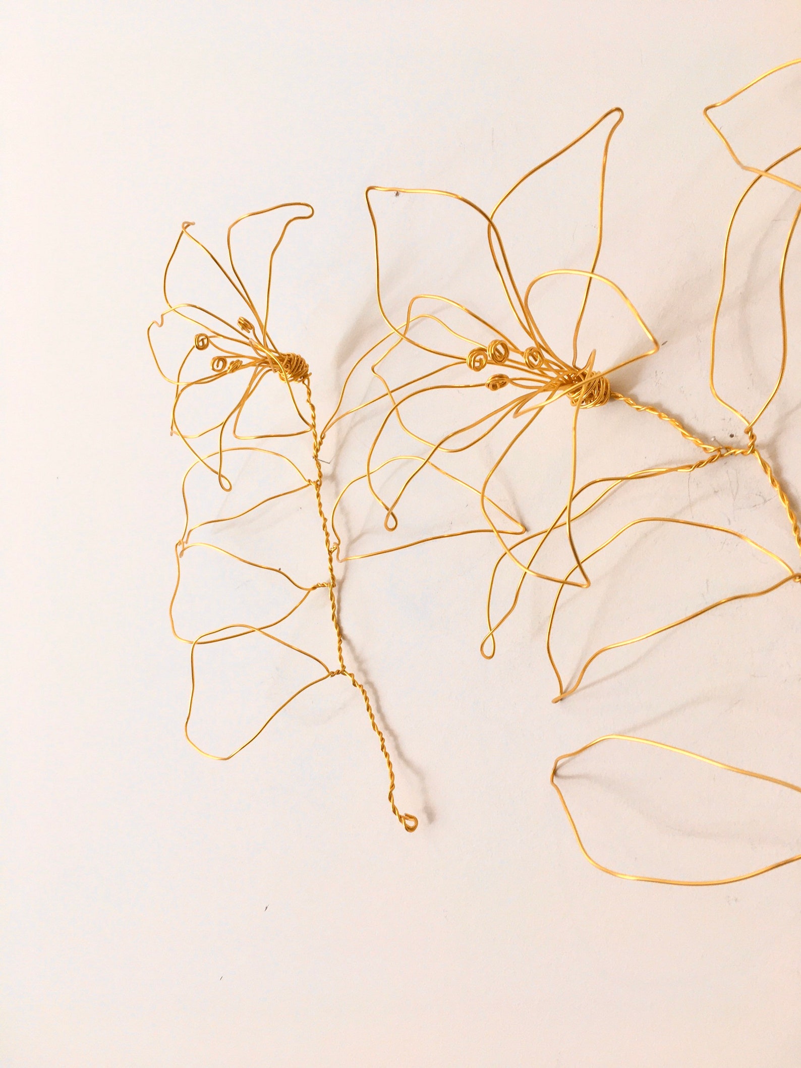 Home Decor Wall Decor Wire Art. Gold Lilies. Wire Flowers - Etsy