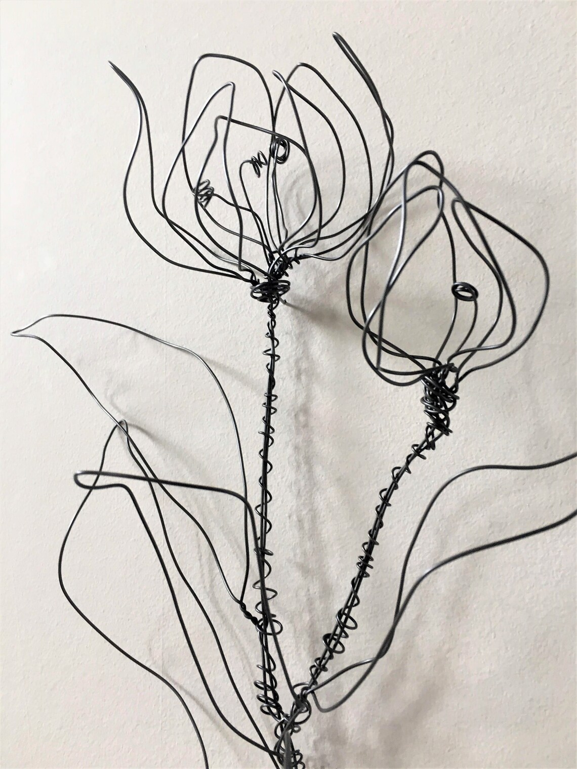 Home Decor, Wall Decor, Wall Hanging, 2 Tulips With a Stem and Leaves ...