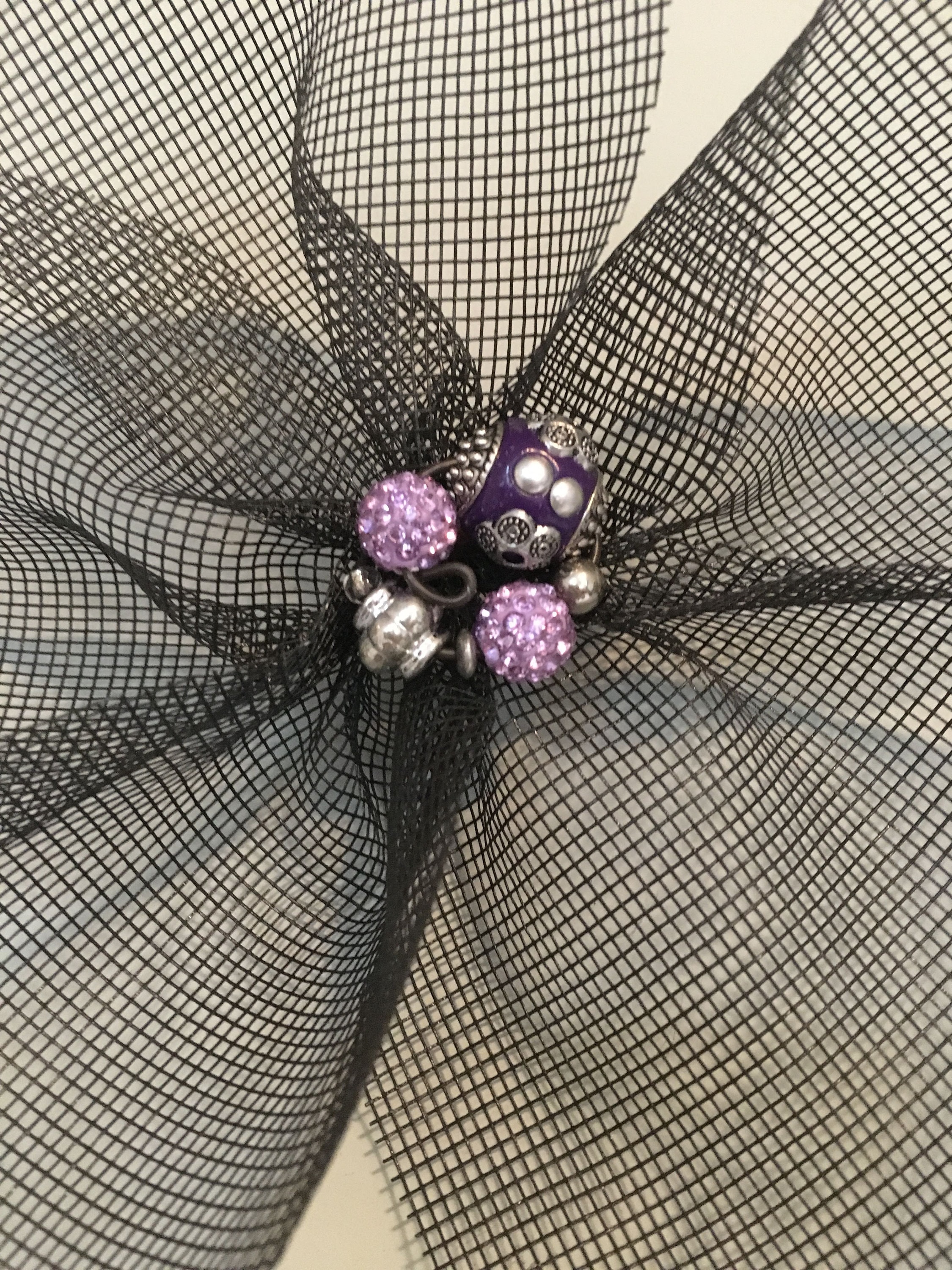 Mesh Flowers With Beads Wall Decor. Free Shipping Mesh | Etsy