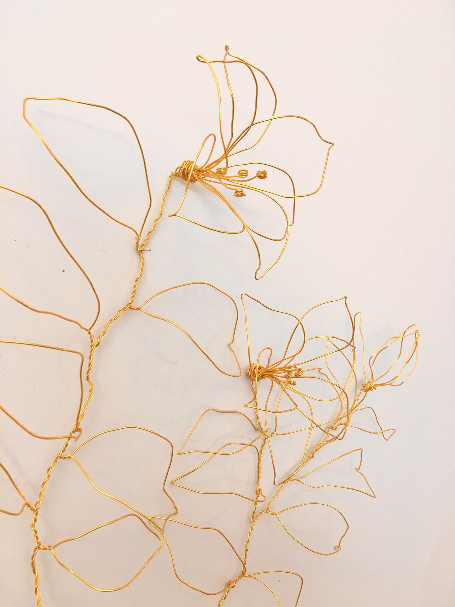 Home Decor Wall Decor Wire Art. Gold Lilies. Wire Flowers - Etsy