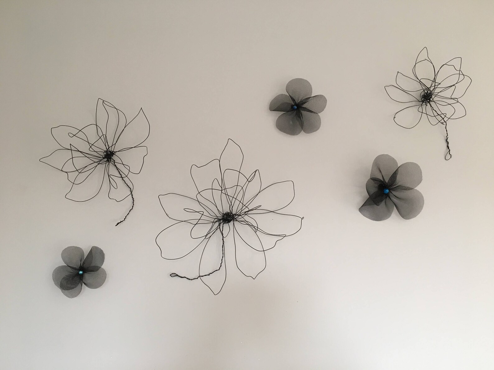 Home Decor Wire Art Flower Wall Decor 3 Wire Flowers and 3 - Etsy