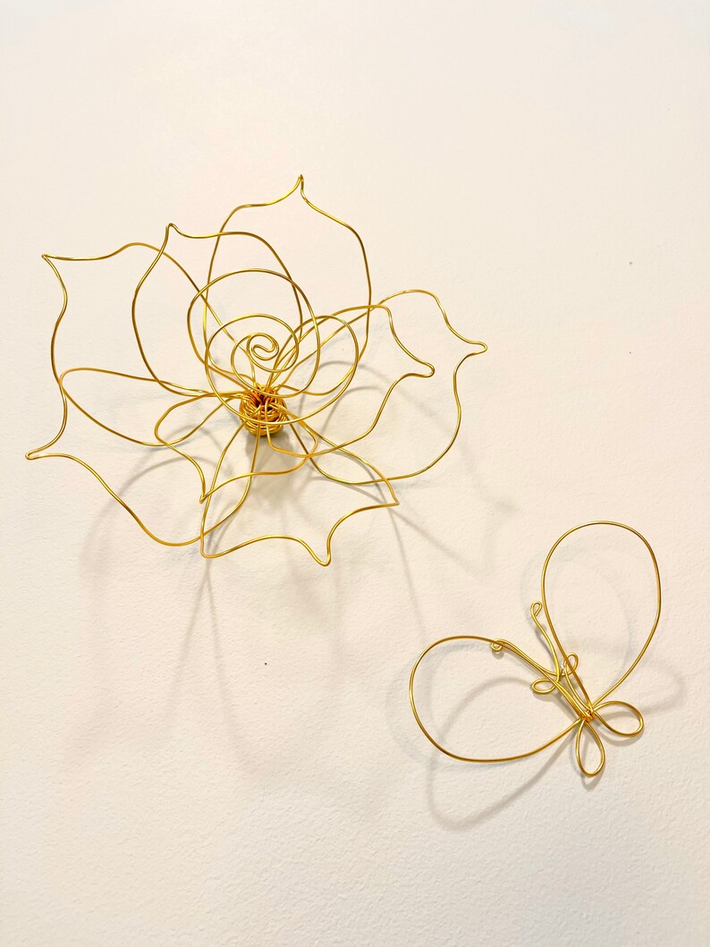 Home Decor Wall Decor Wall Hanging Rose Wire Art Wire | Etsy
