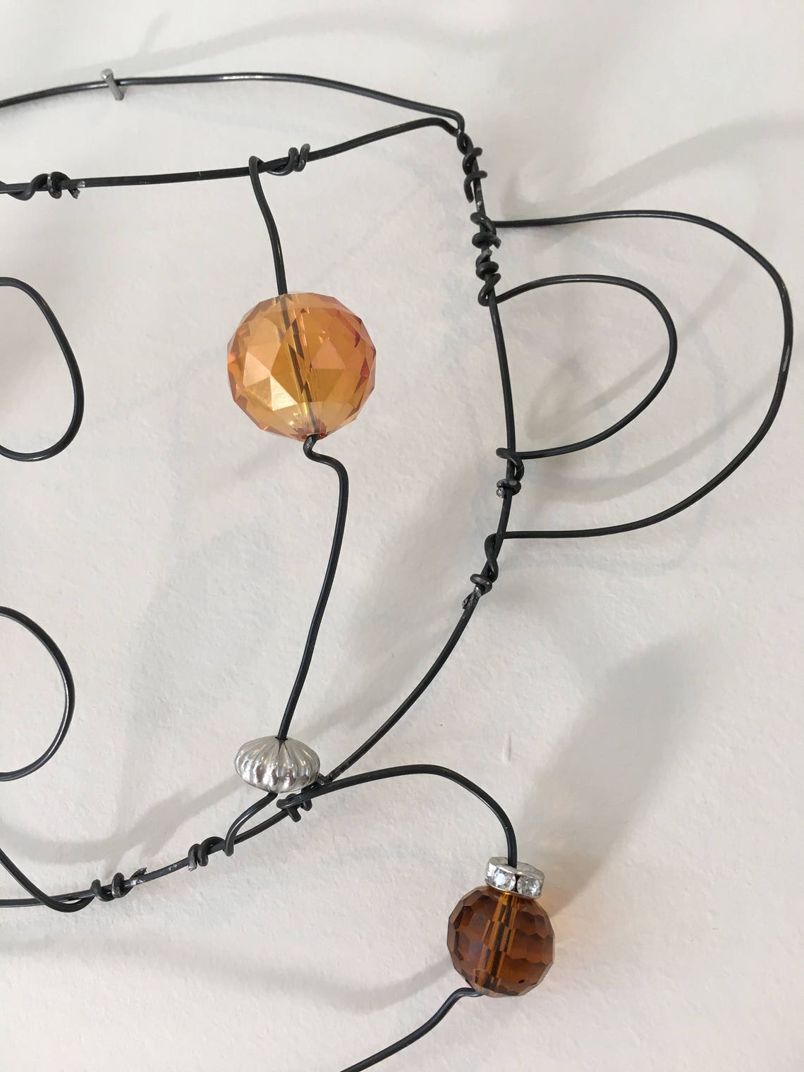 Wire Art Wall Decor Coffee Cup With Beautiful Beads Spiral - Etsy