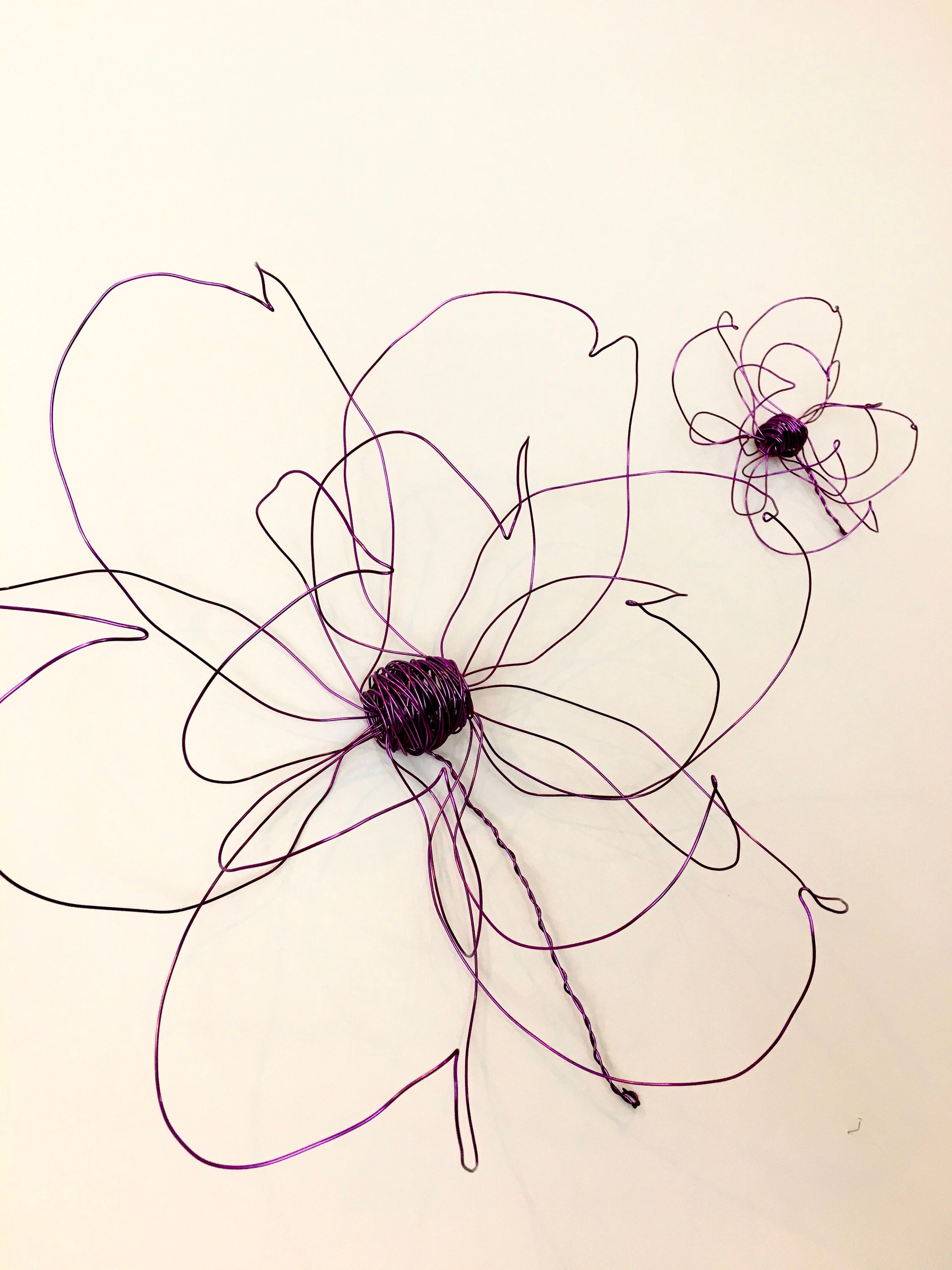 Home Decor. Wall Decor. Wire Art. One Flower. Purple. Wire | Etsy