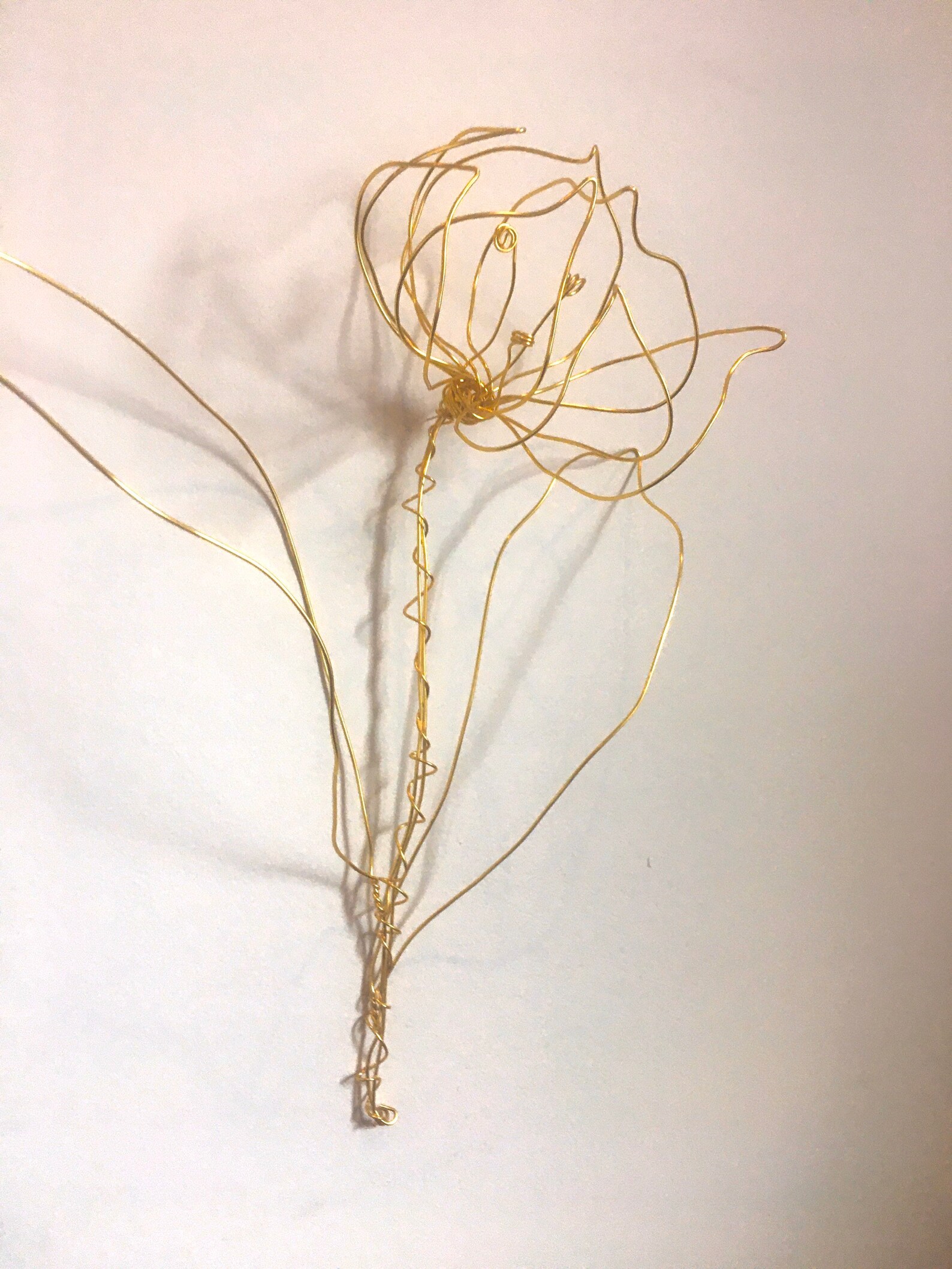 Home Decor. Wall Hanging. Wire Art. Gold Tulip. Wire Flower. Tulip With ...