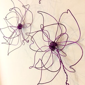 Home Decor. Wall Decor. Wire Art. One Flower. Purple. Wire Flower ...