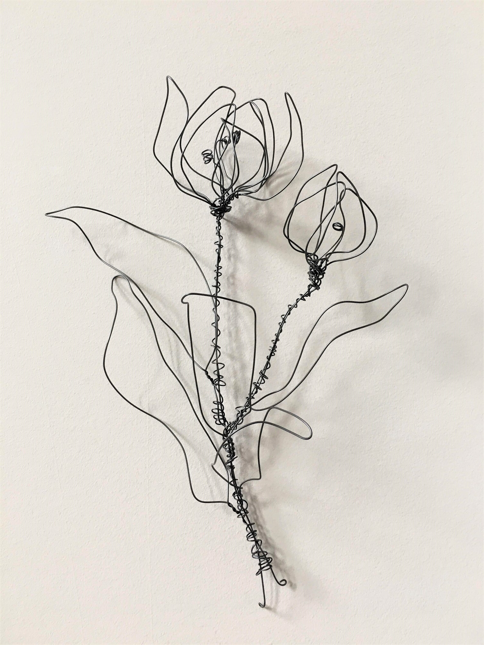 Home Decor, Wall Decor, Wall Hanging, 2 Tulips With a Stem and Leaves ...