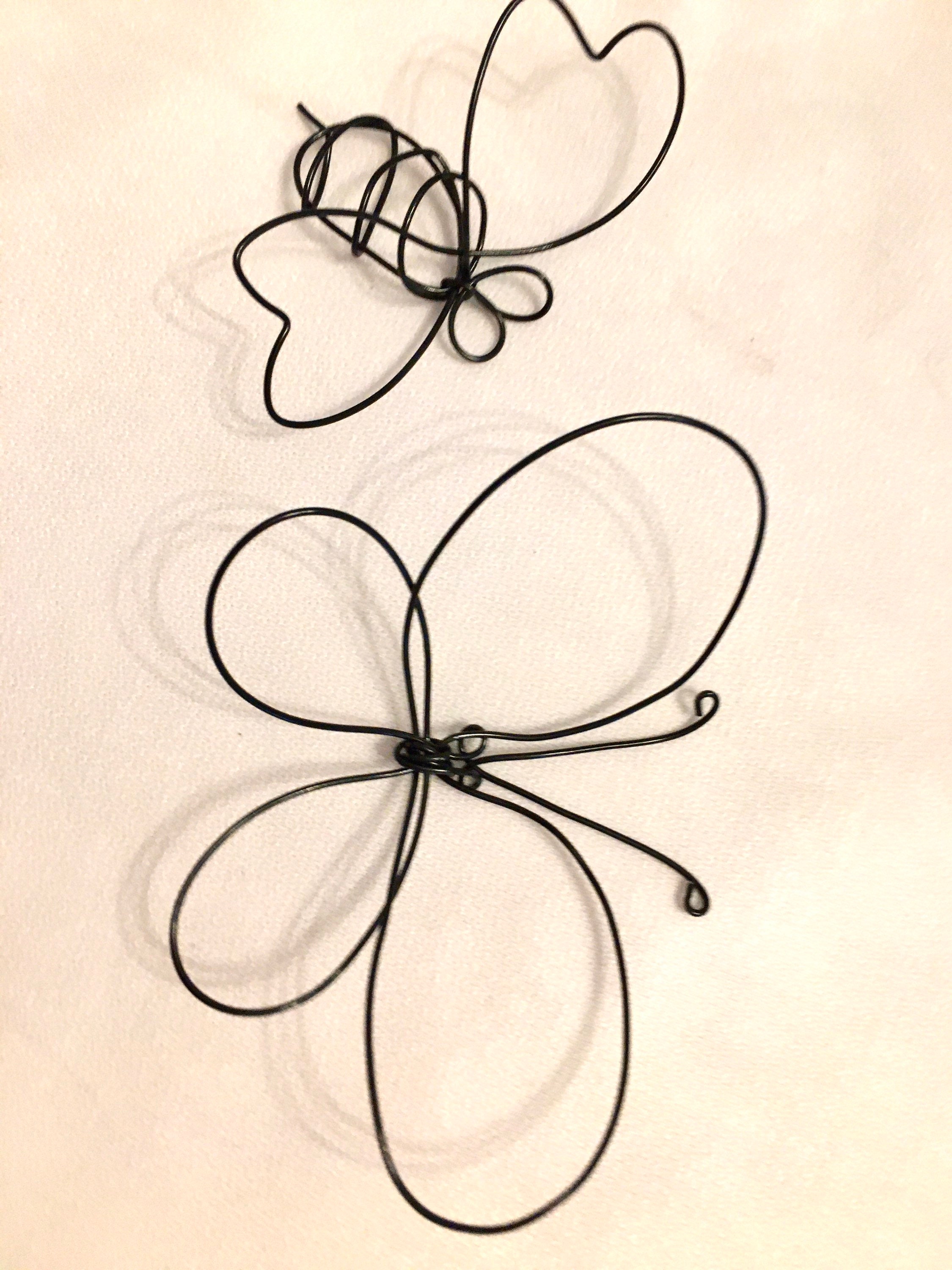 Home Decor, Wall Decor, Wire Art. Bee. Bedroom. Dorm Room. Gold. Black ...