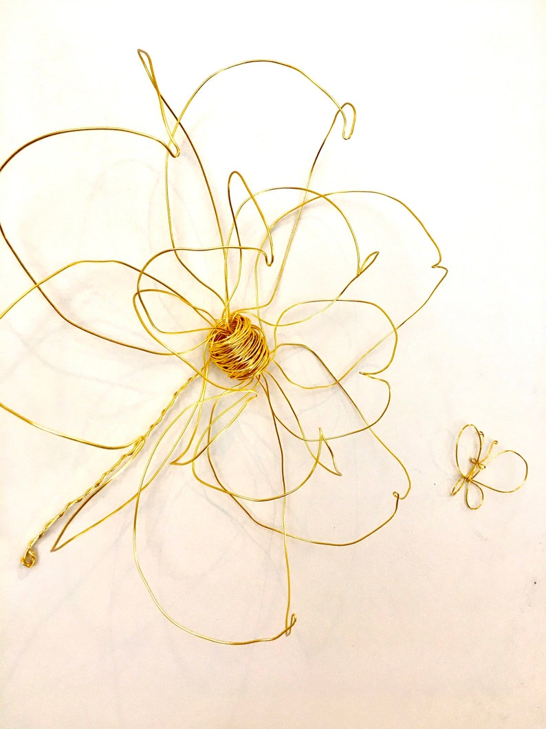 Home decor Wall decor Wall Hanging Wire art One flower | Etsy