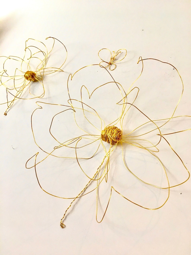 Home decor Wall decor Wall Hanging Wire art One flower | Etsy