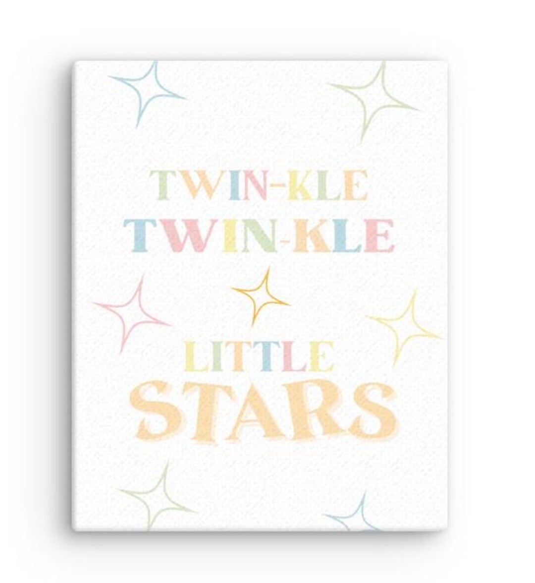 Twinkle Stars Twin Nursery Canvas Art - 8x10 Print - Etsy