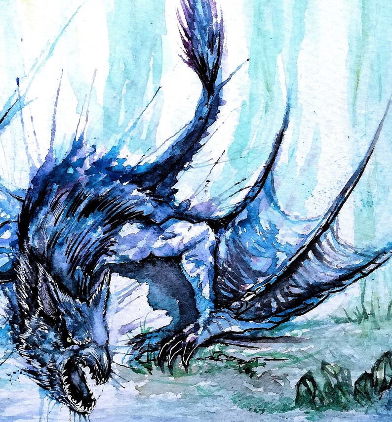 Nargacuga Print, Monster Hunter World Painting, Mhw Drawing, Monster ...