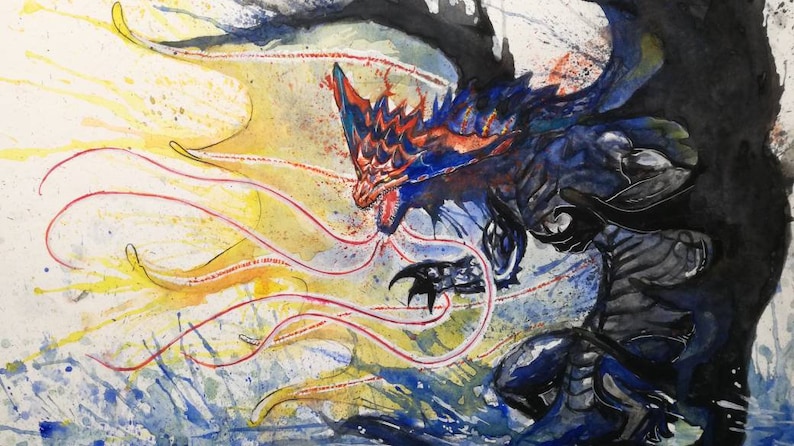 Monster Hunter Poster / Namielle Print Mhworld Iceborne | Etsy